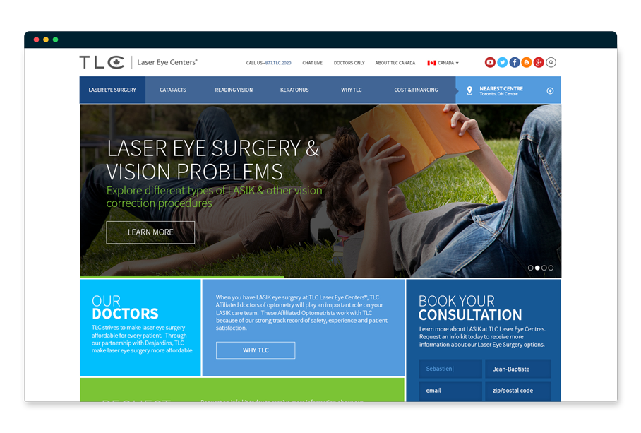 TLC Vision Canada Website Design & Development